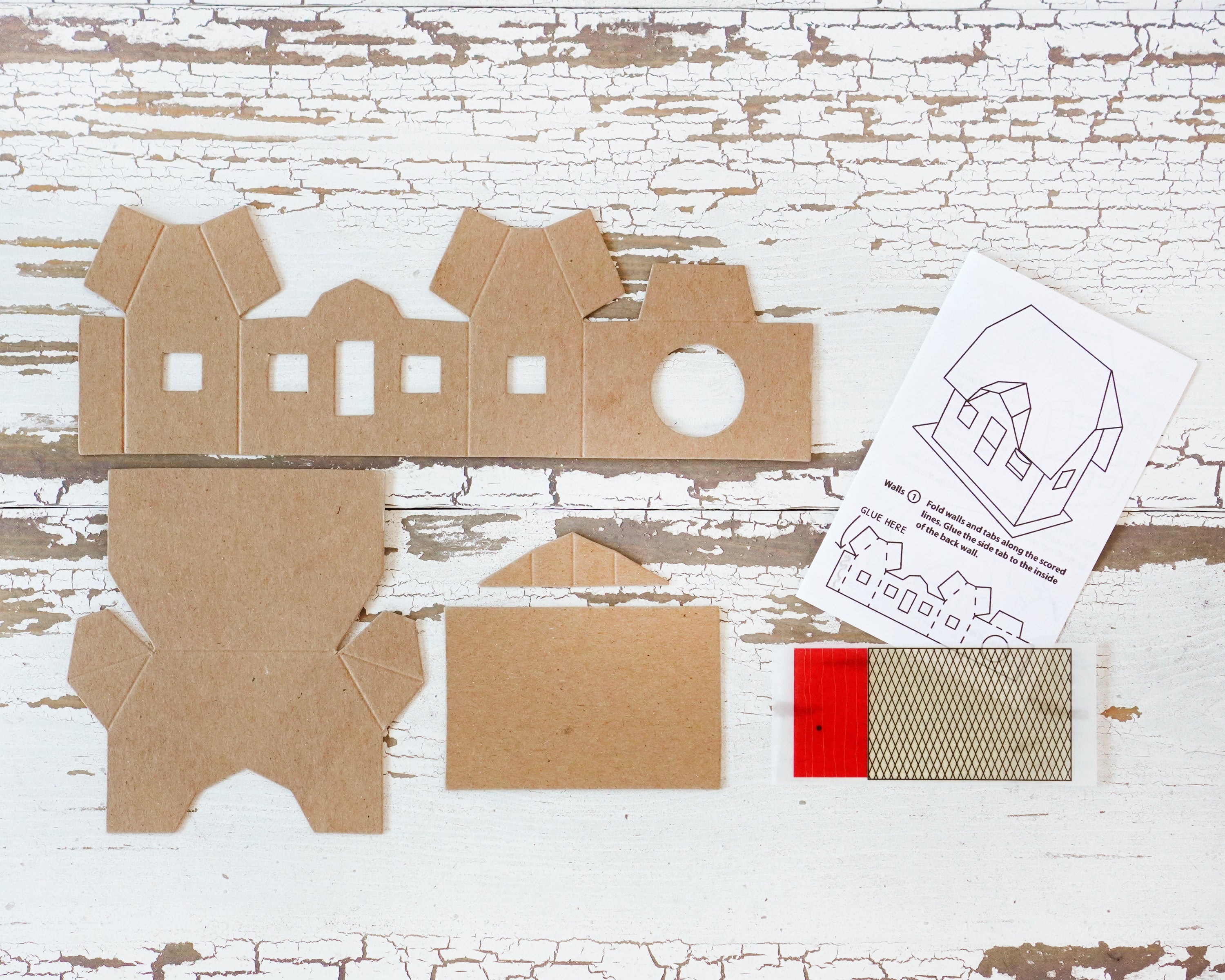 The Cottage Series - Putz Village Kit, DIY Flat Pack Chipboard Houses,
