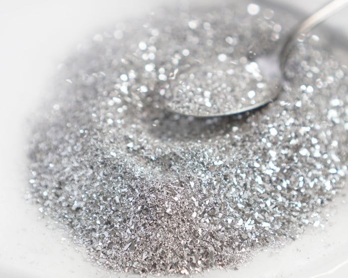 Silver German Glass Glitter - Mixed Grain