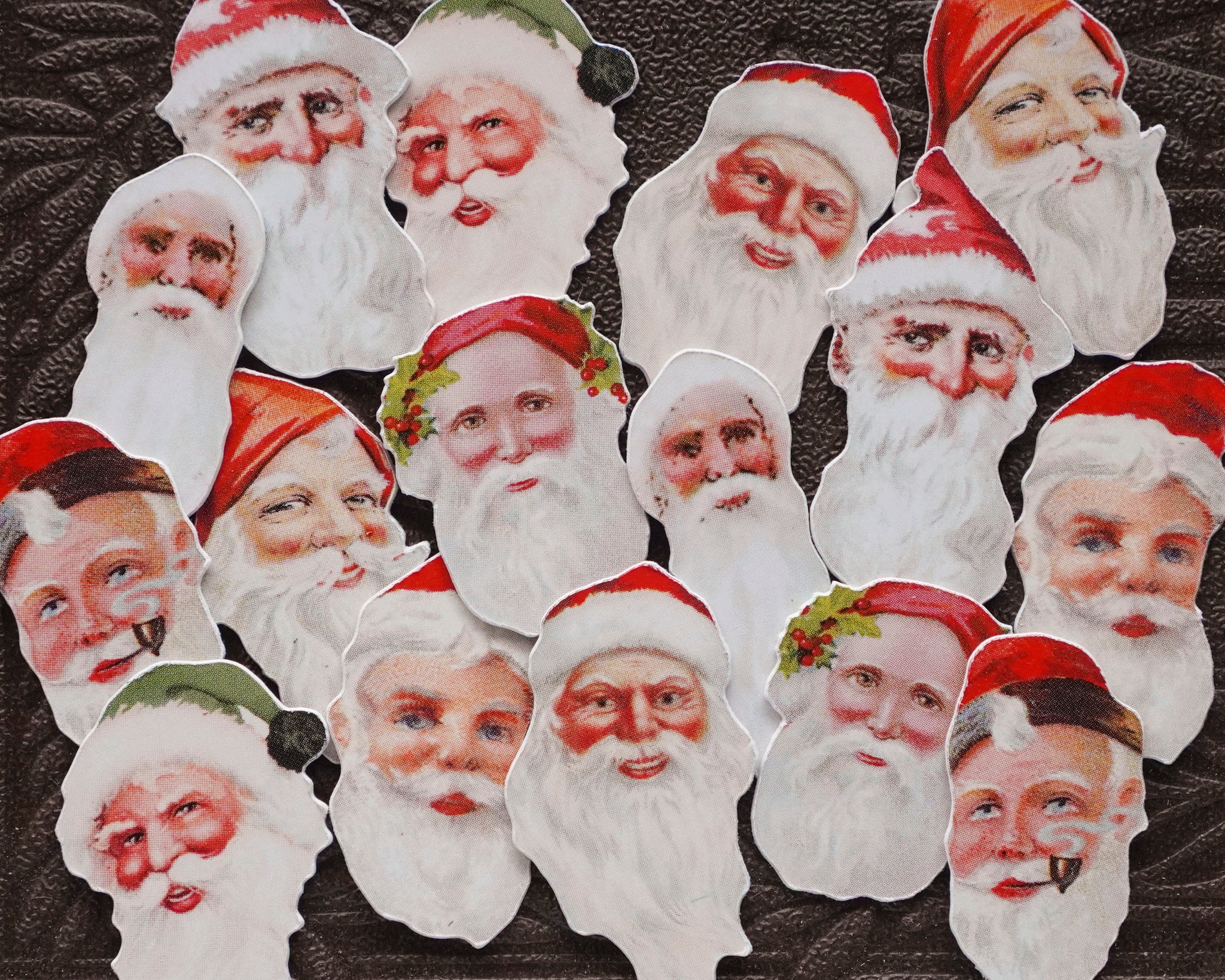 Santa Scrap Faces - Miniature Antique Style Cardstock Santa Face Embel