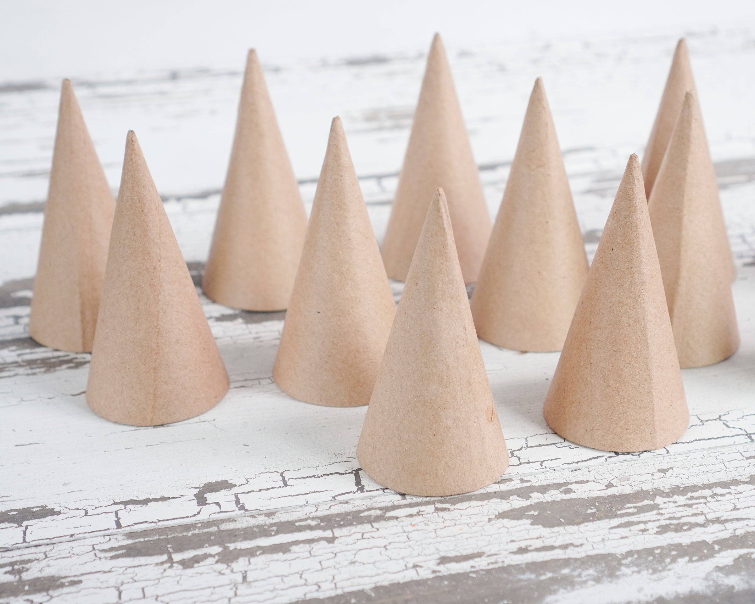 4 Inch Small Paper Mache Cones, 12 Pcs.