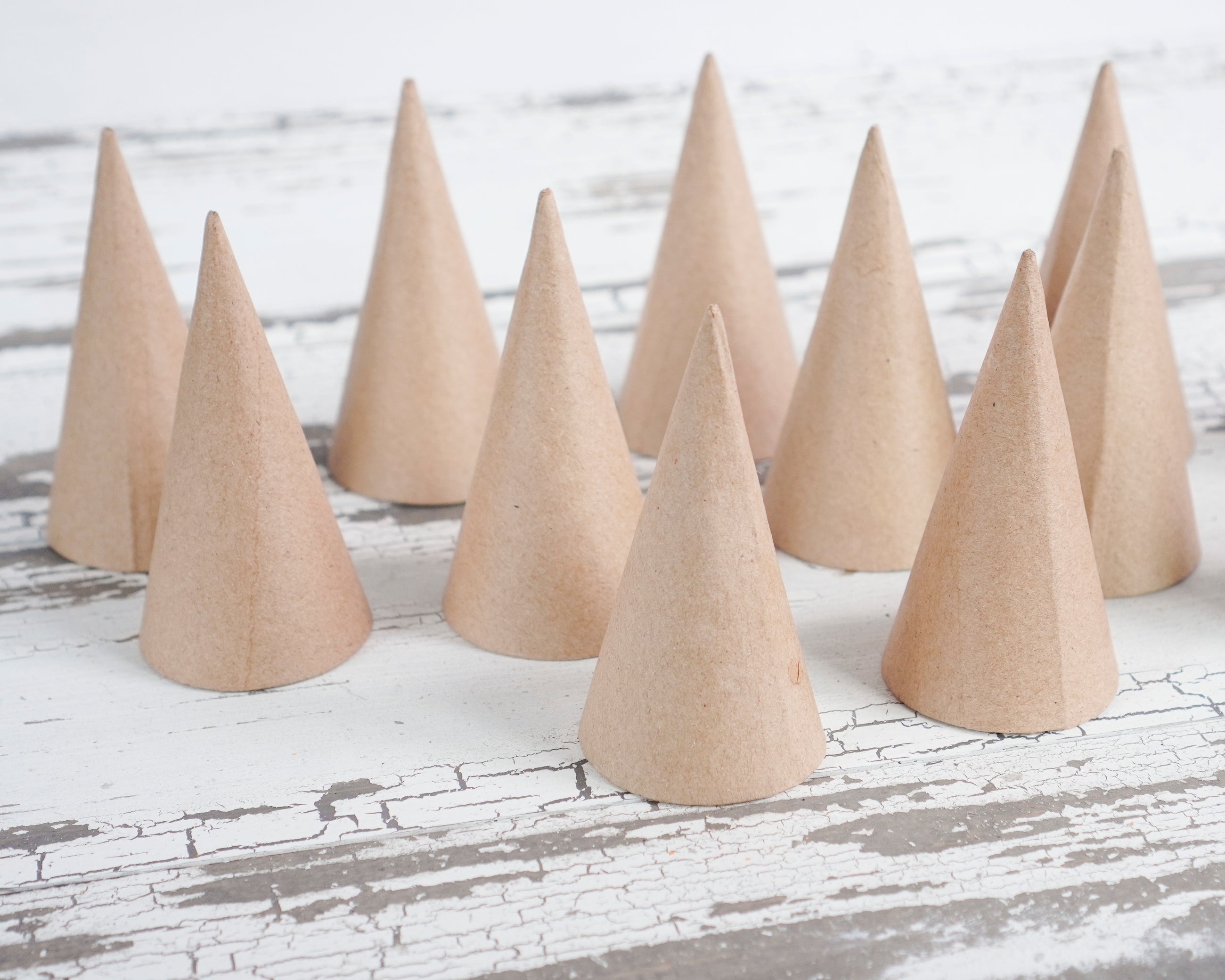 4 Inch Small Paper Mache Cones, 12 Pcs.