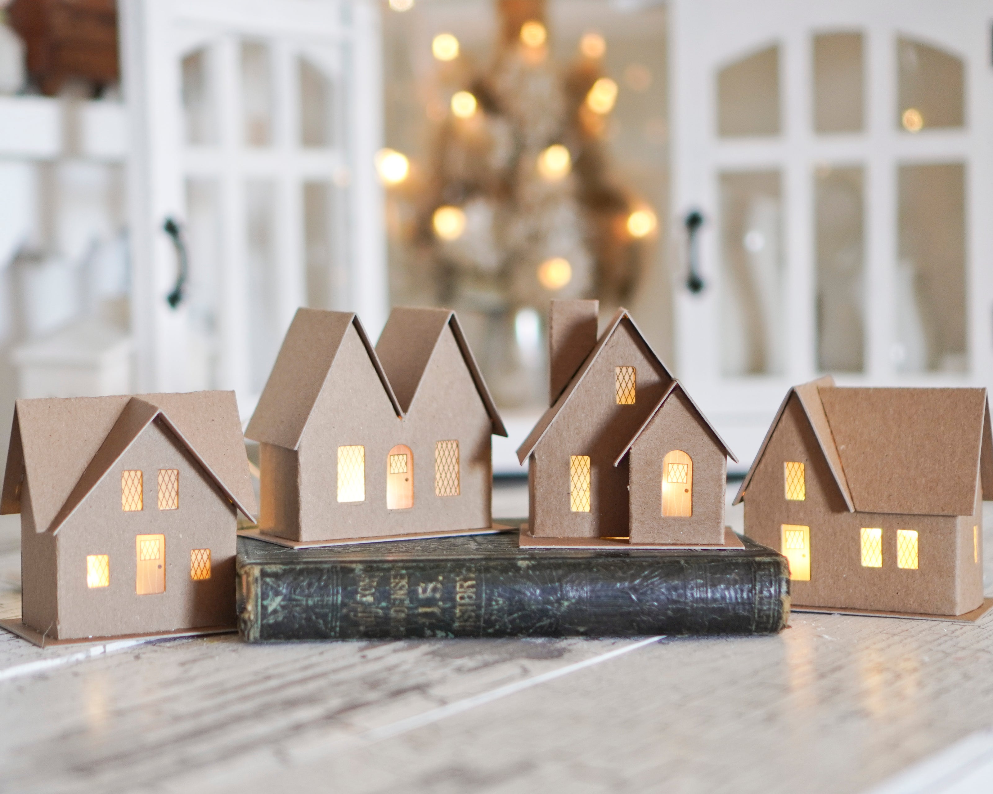Christmas Village Putz Kit - DIY Flat Pack Vintage Style Chipboard Hou