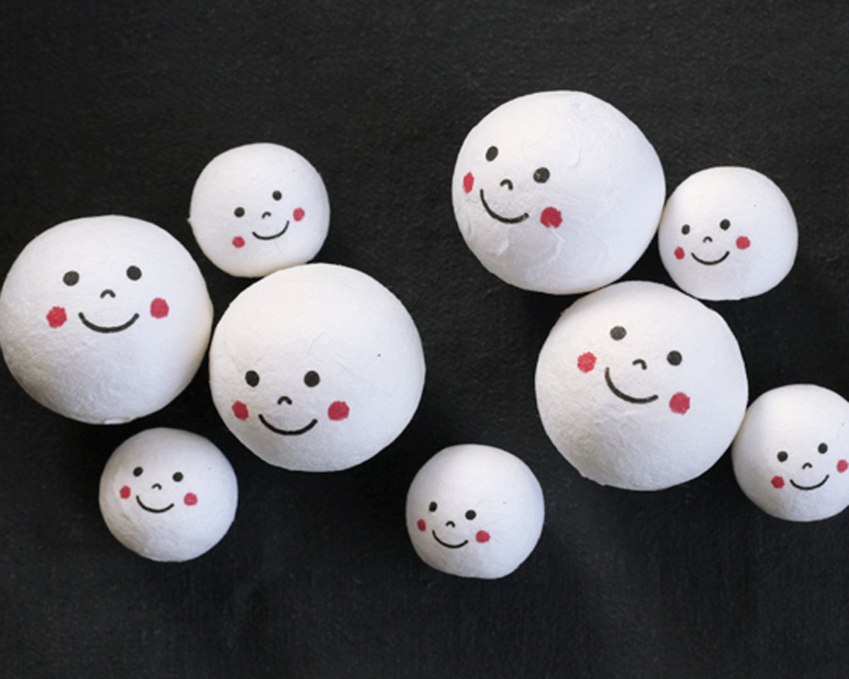 Spun Cotton Heads: SMILEY FACE - Doll Heads with Happy Faces