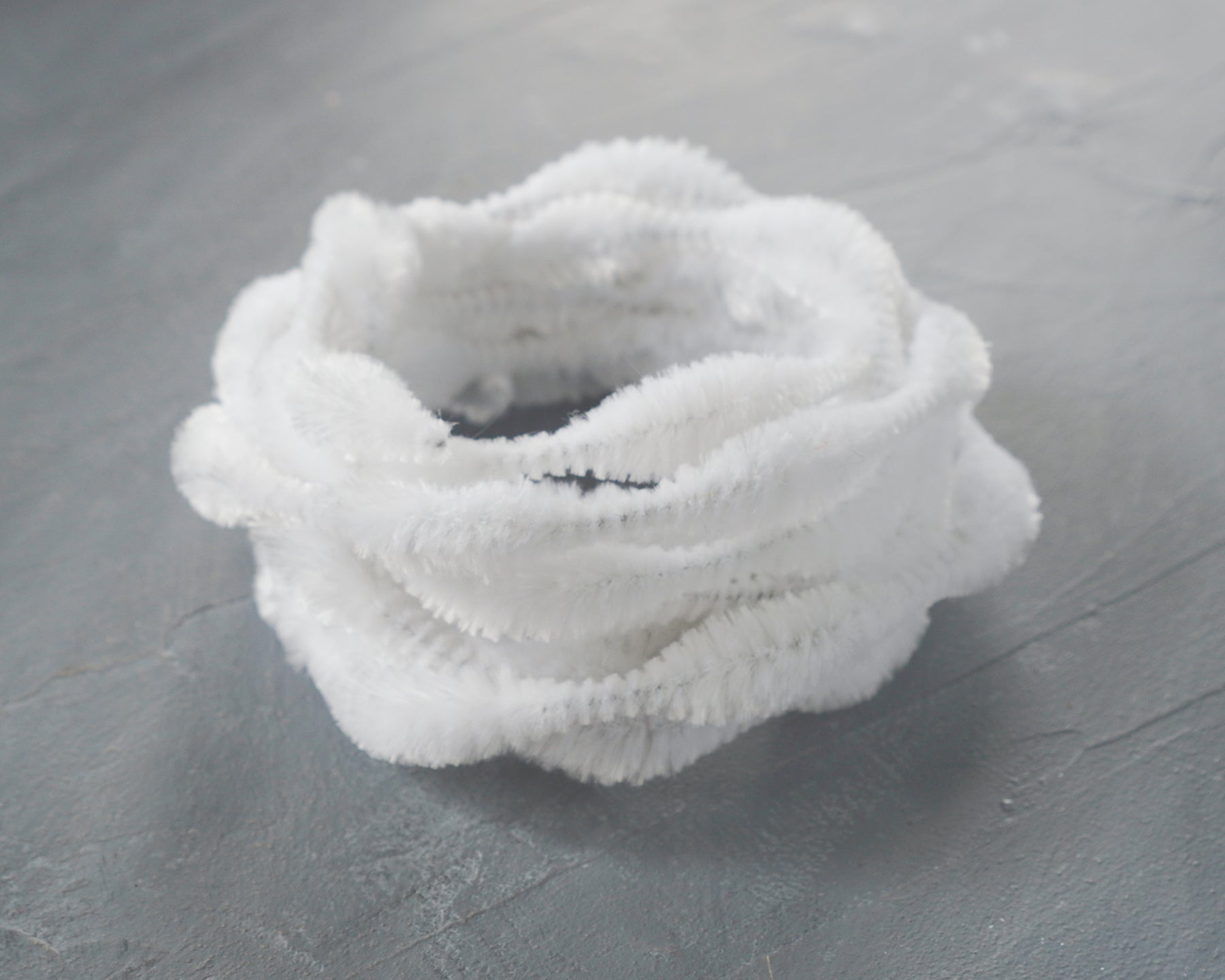 2 Inch Bump Chenille, White - Short Bump Pipe Cleaner Wired Craft Trim