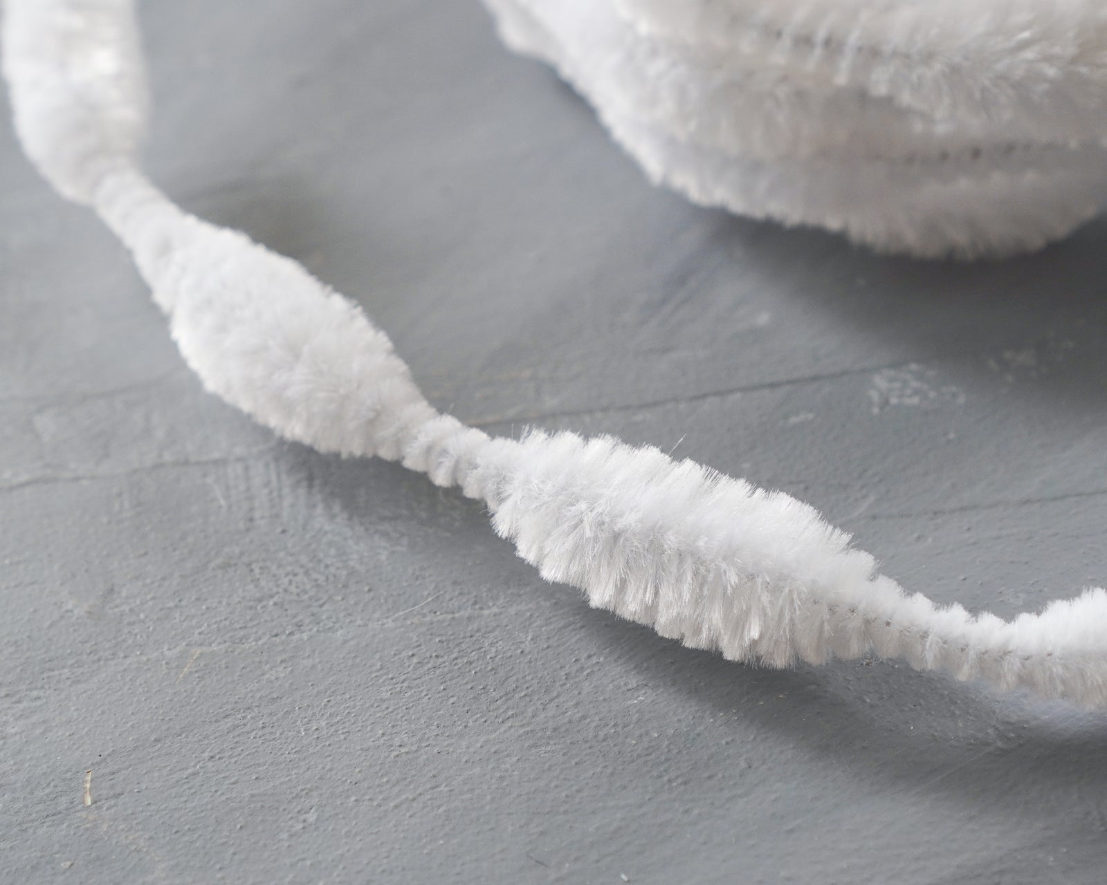 2 Inch Bump Chenille, White - Short Bump Pipe Cleaner Wired Craft Trim