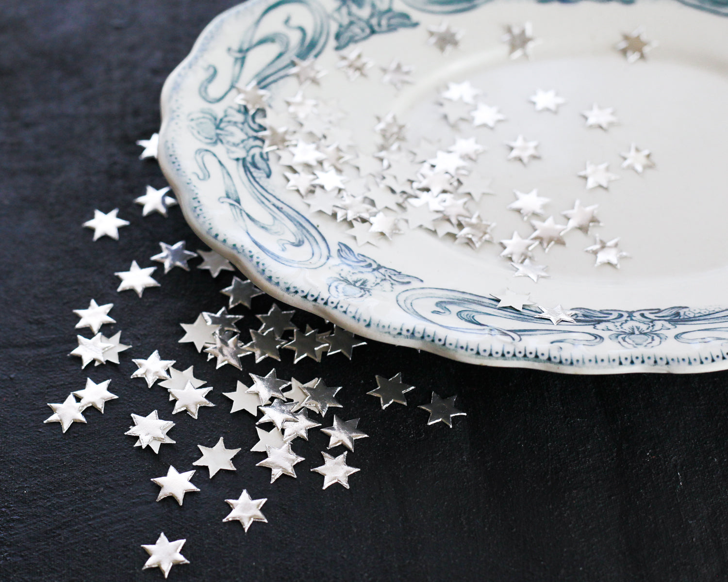 Tiny Paper Stars - Silver Foil Die Cut Star Shapes, 100 Pcs.