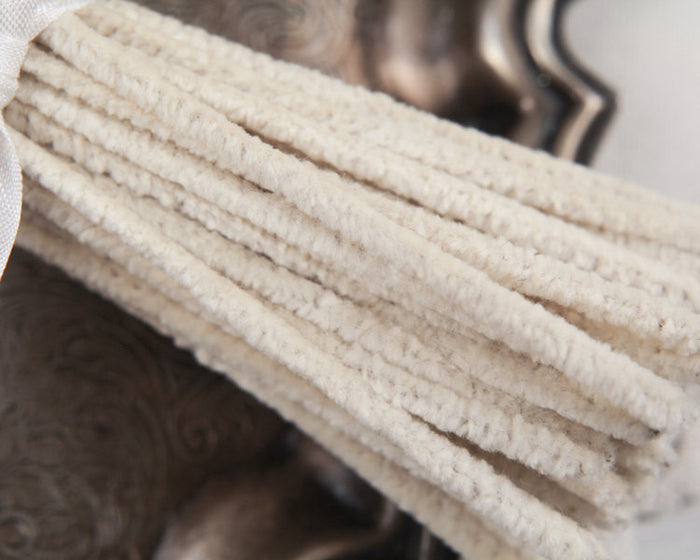 Old Fashioned Pipe Cleaners - Thin Off White Chenille Stems, 50 Pcs.
