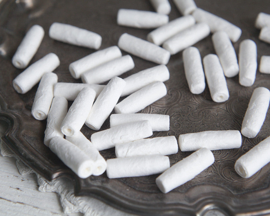 Spun Cotton Pegs - 32mm Miniature Cylinder / Candle Craft Shapes, 12 P