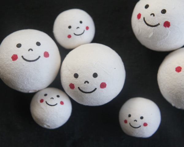 Spun Cotton Heads: SMILEY FACE - Doll Heads with Happy Faces